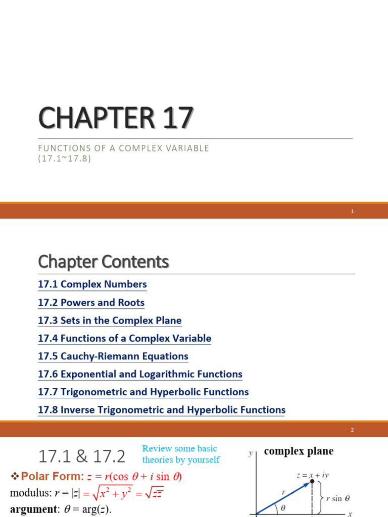 6chapter17_func_of_complex | PDF | Complex Number | Trigonometric Functions