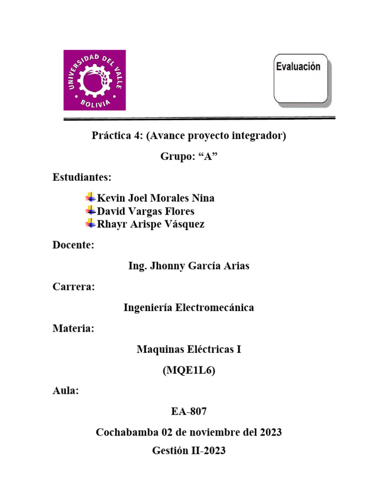 Práctica 4 (Avance Proyecto Integrador) | PDF | Ciencias fisicas | Electromagnetismo