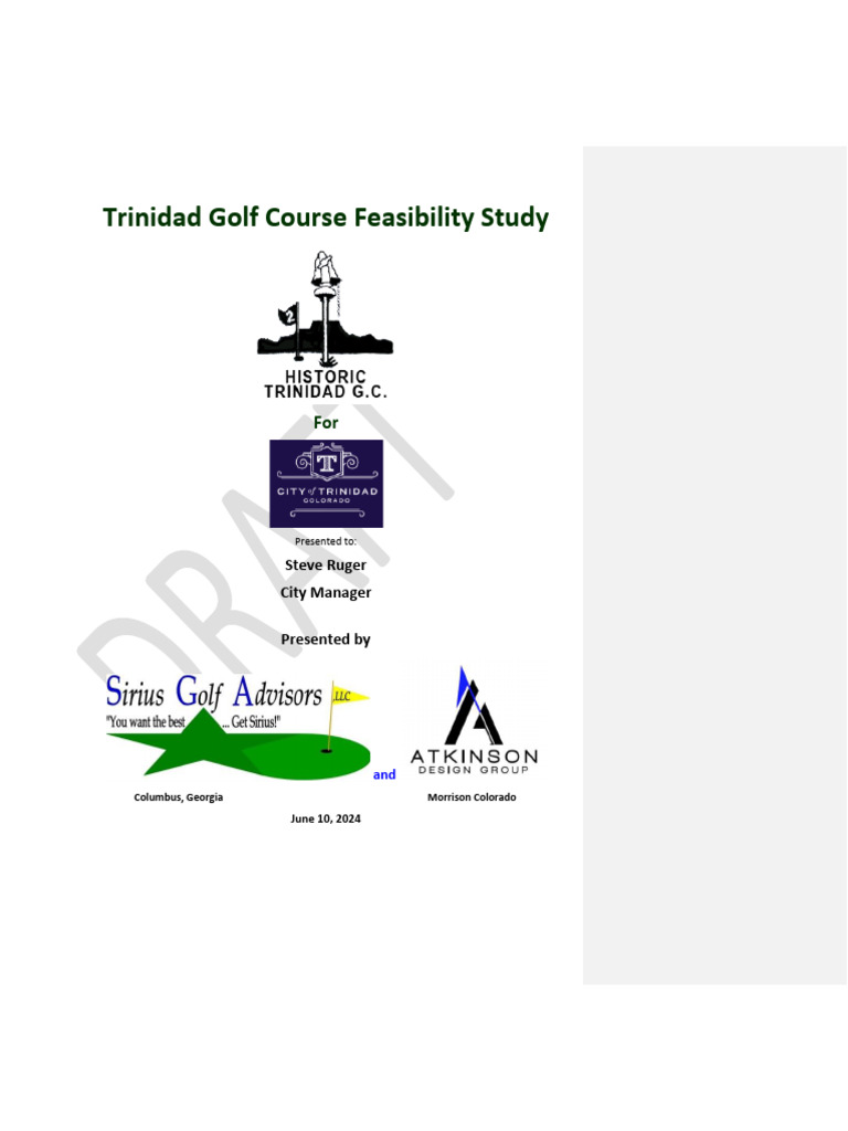 Trinidad Golf Course Feasibility Study Draft | PDF | Golf Course