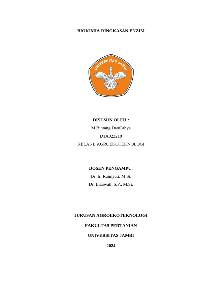 Biokimia Ringkasan Enzim Bintang | PDF | Pengembangan Diri | Kesehatan Holistik