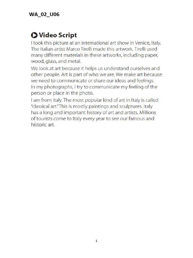 WA_02_U06 Lesson Exercises & Scripts | PDF