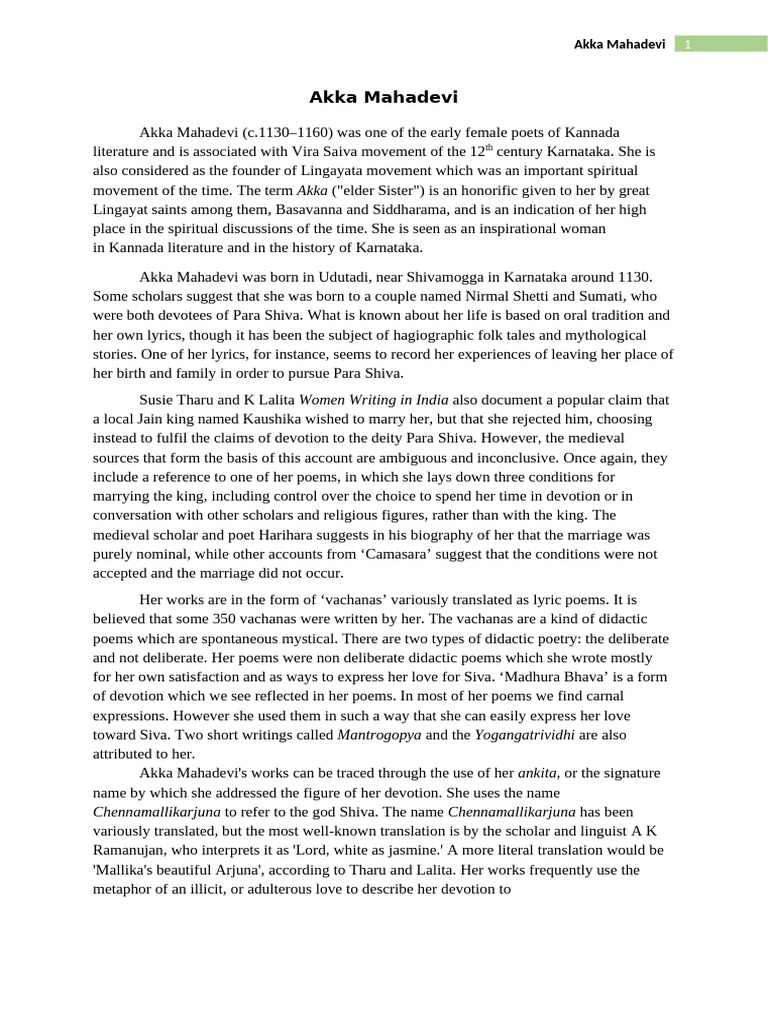 Akka Mahadevi - It Was Like A Stream | PDF | Religion & Spirituality