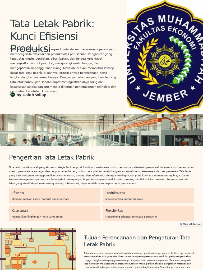 Tata Letak Pabrik untuk Efisiensi Optimal | PDF