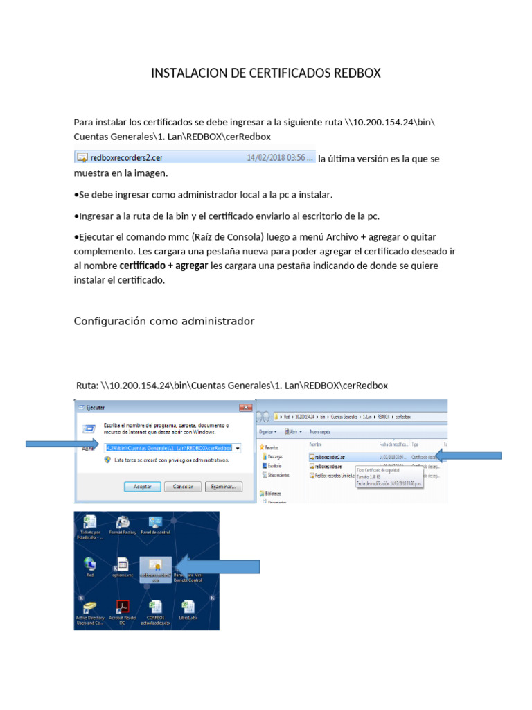 Instalación Certificados Redbox | PDF | Informática