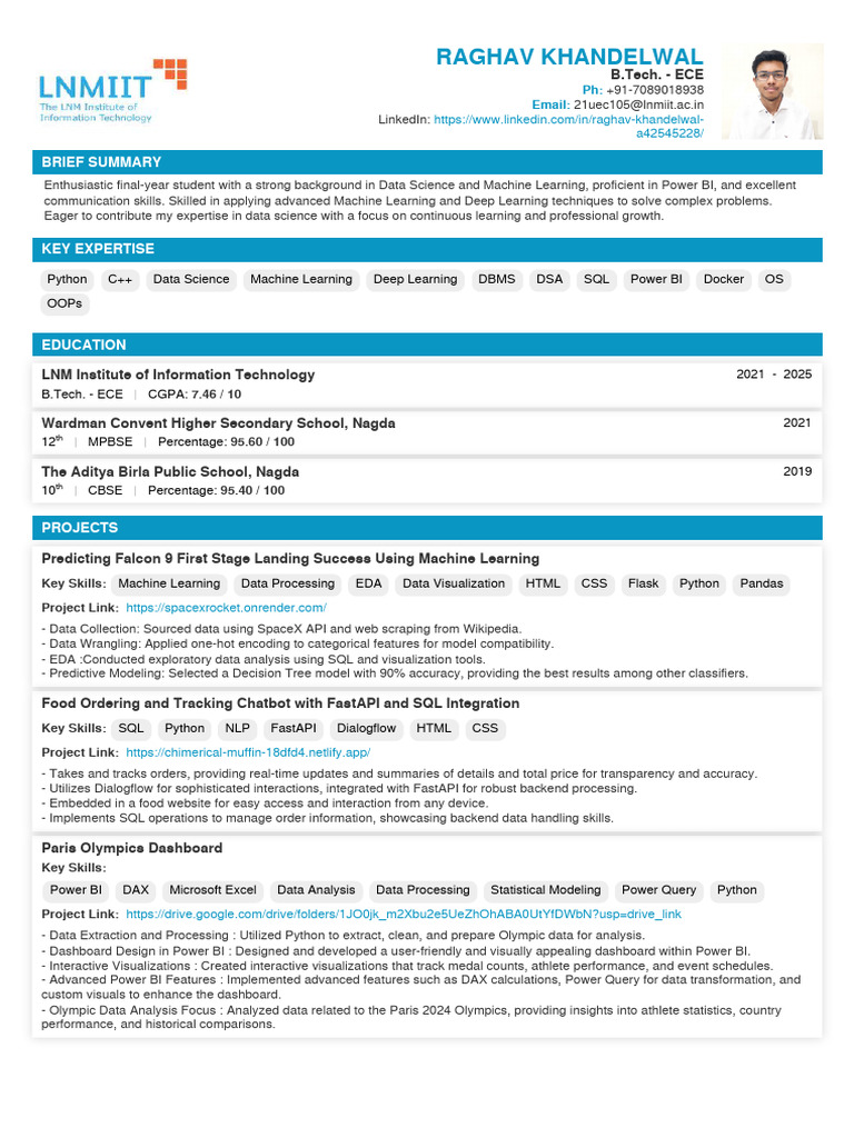 Raghav Khandelwal - Batch 2025 - B.tech - ECE | PDF | Data Science | Machine Learning