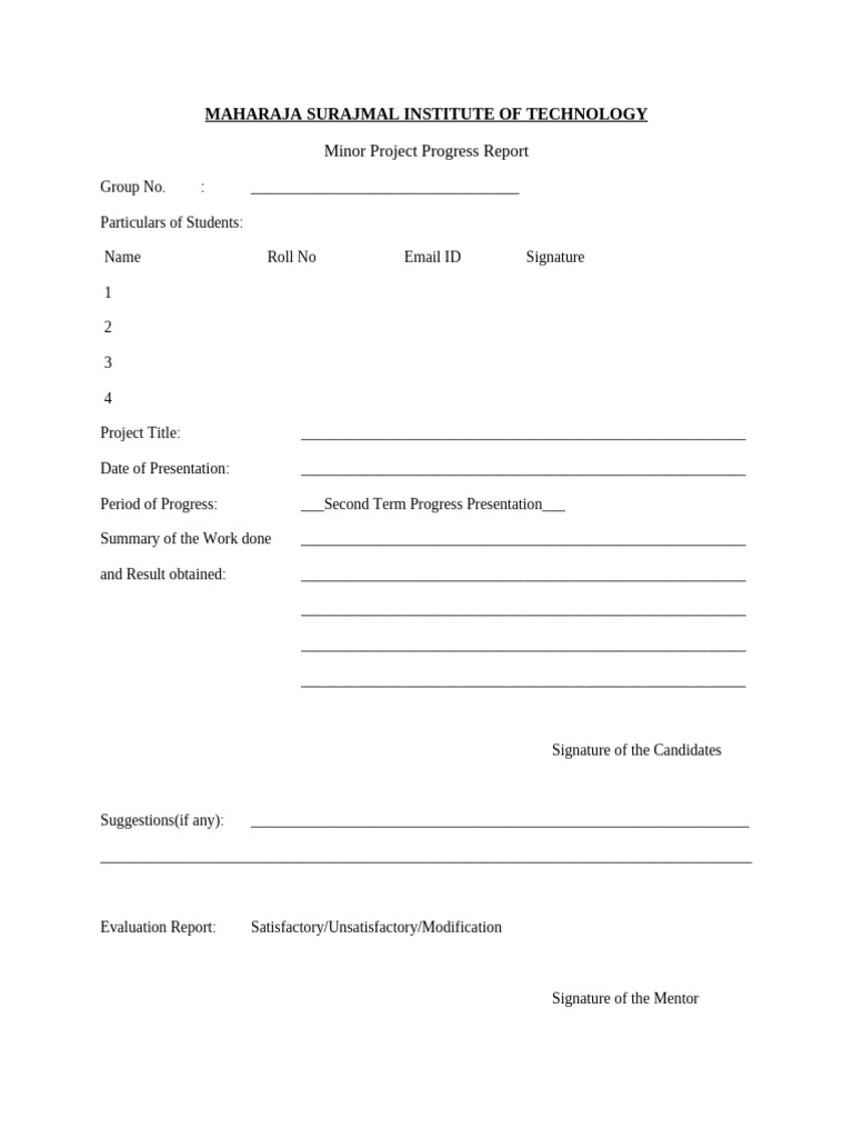 2nd Second Progress Report Proforma | PDF