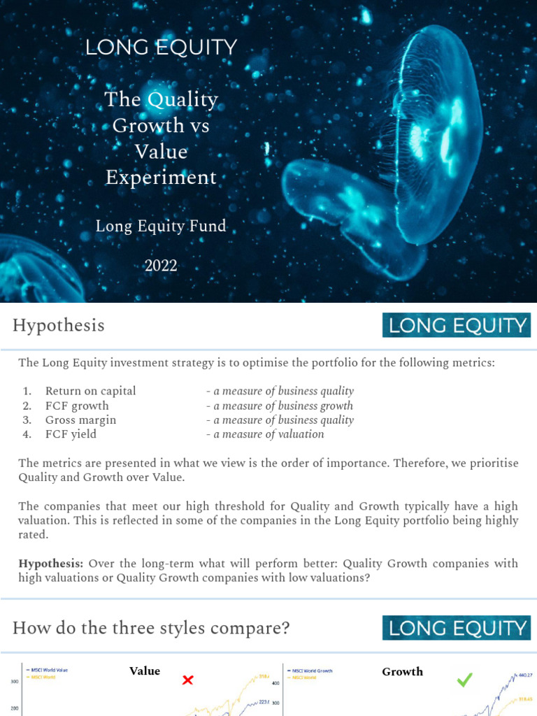 Long Equity Quality Growth Vs Value | PDF | Valuation (Finance) | Economies
