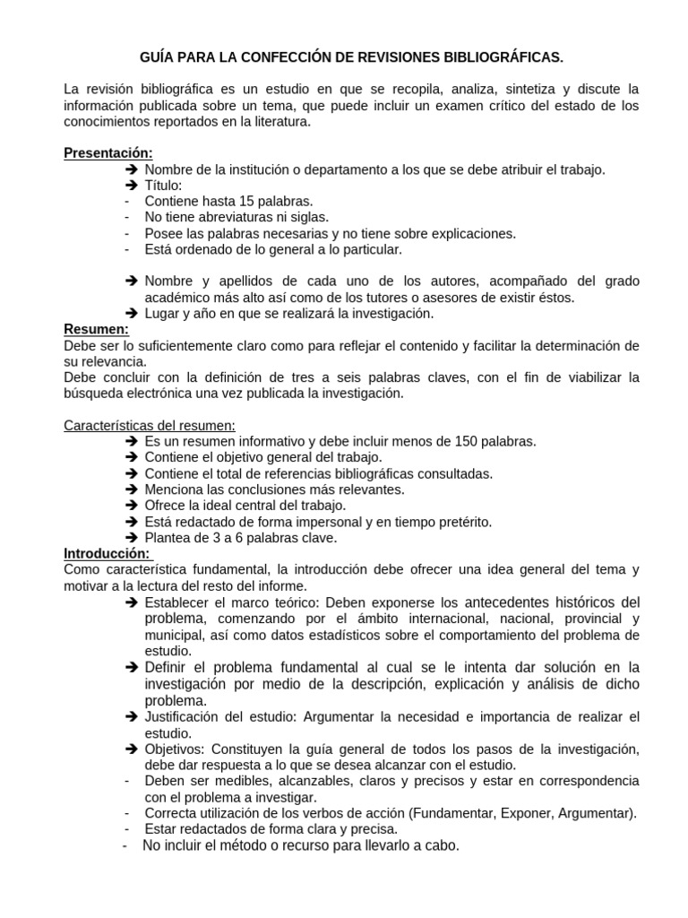 Guía para La Confección de Revisiones Bibliográficas OK | PDF | Crecimiento personal y ...