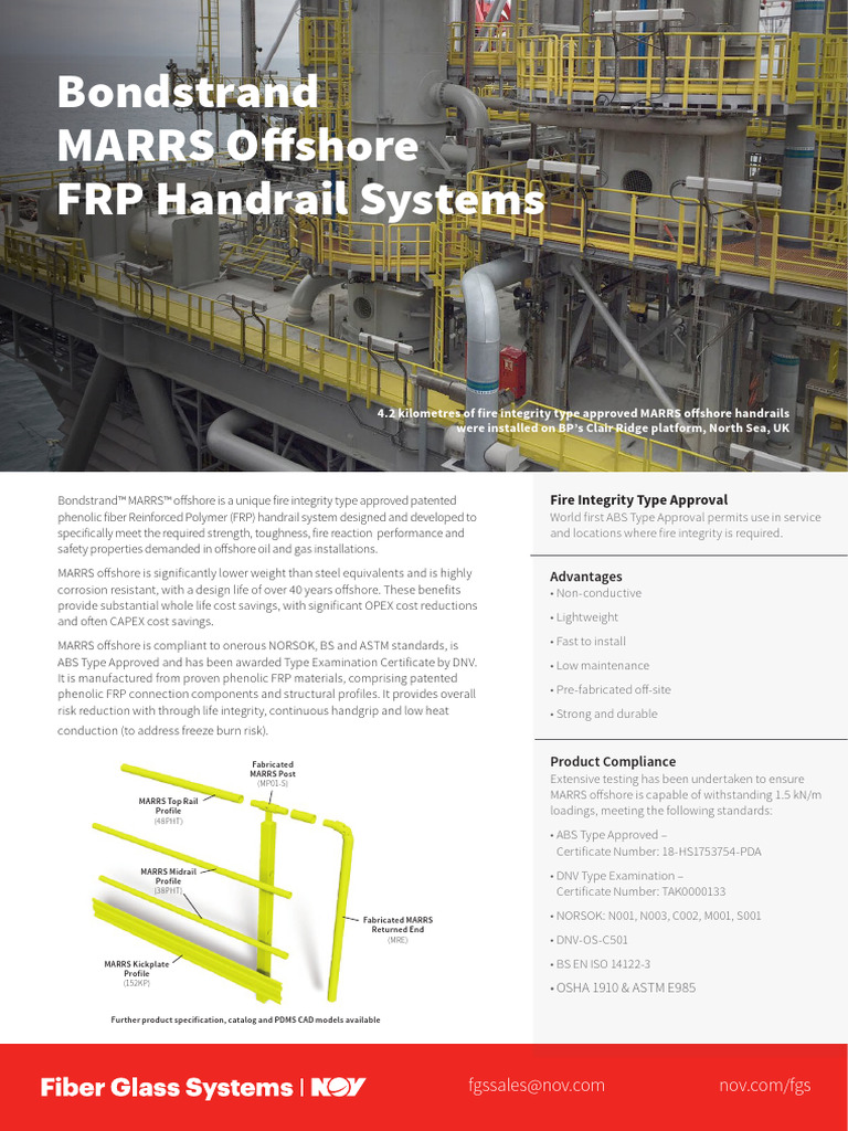 Offshore FRP Handrail Systems Flyer | PDF | Corrosion | Fibre ...