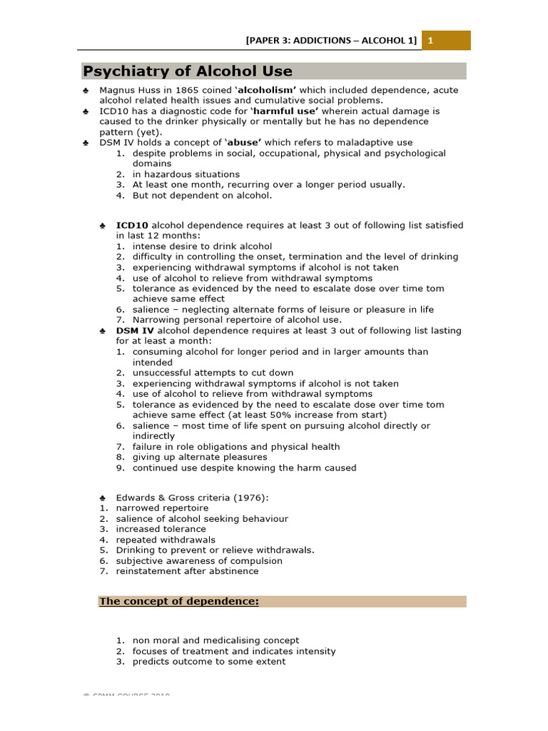 Understanding Alcohol Dependence Criteria | PDF | Alcoholism | Cerebellum