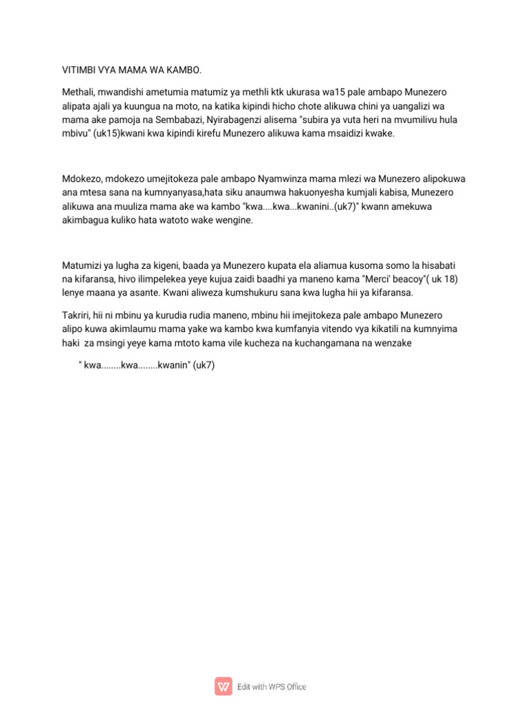 VITIMBI VYA MAM-WPS Office | PDF