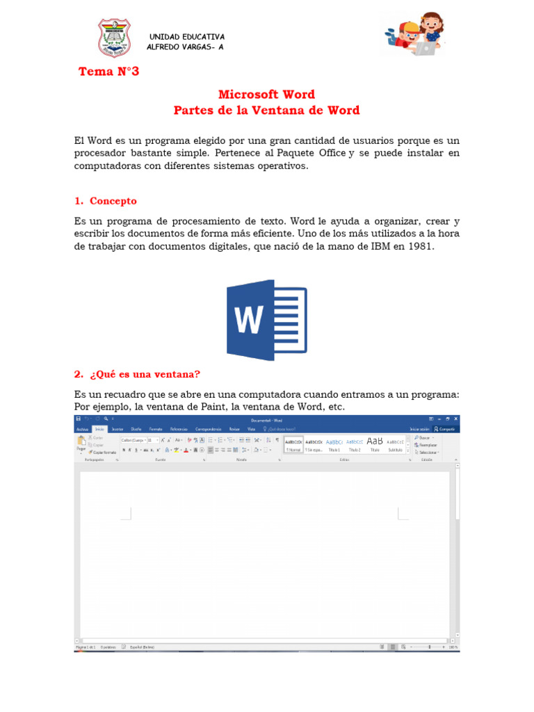 Tema #1 - Microsoft Word | PDF | Microsoft Word | Ventana (informática)
