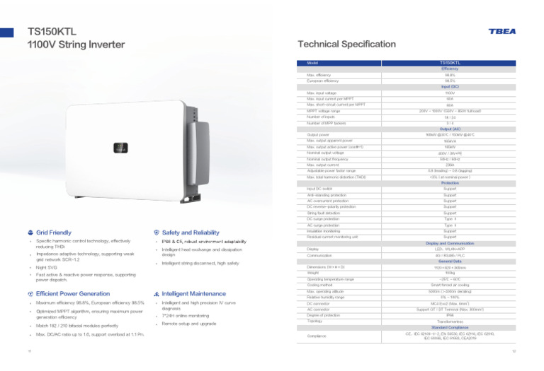 TS150 KTLParameter | PDF | Electrical Equipment | Electrical Components