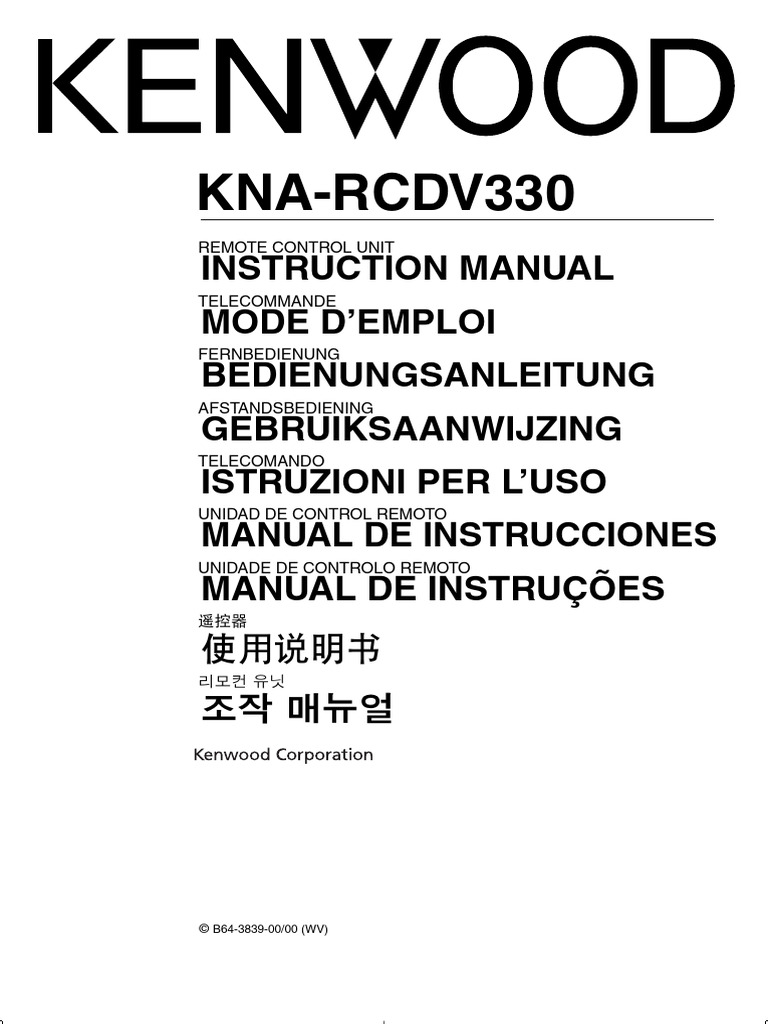 Kenwood B64-3839-00 - 00 | PDF | Consumer Electronics | Information And ...