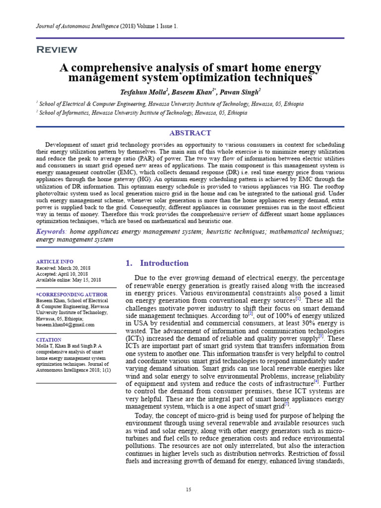 A Comprehensive Analysis of Smart Home Energy Management 1v408l90fg ...