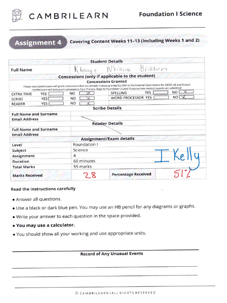 Marked Paper - Assignment 4 - Covering Content Weeks 11-13 (Including ...