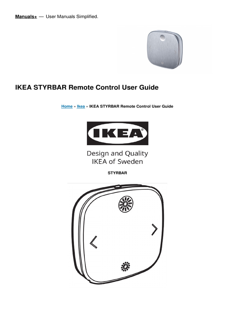 Styrbar Remote Control Manual | PDF | Waste | Switch