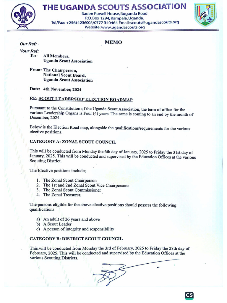 Scout Leadership Election Road Map | PDF