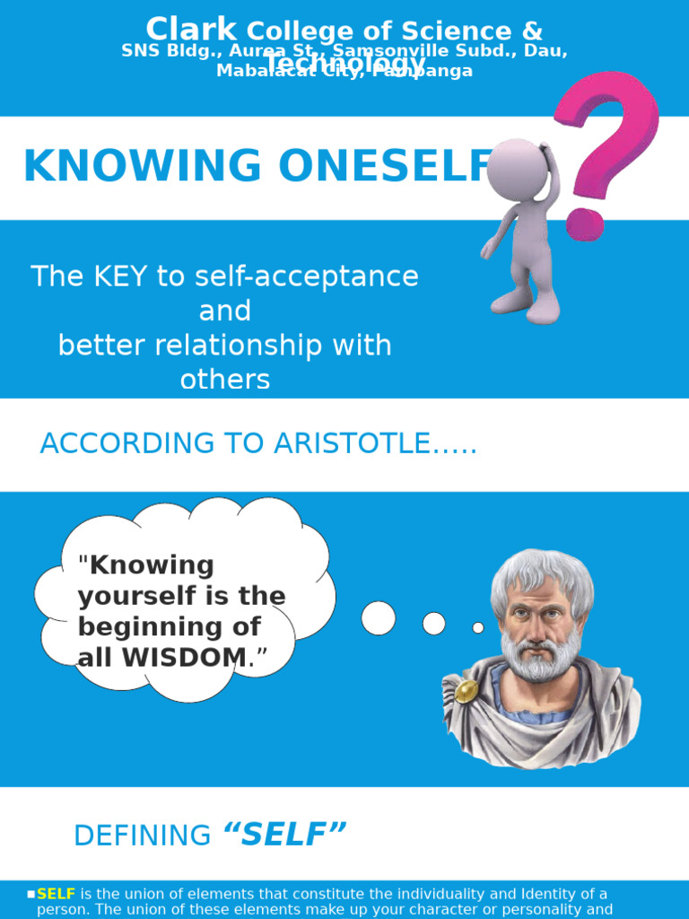 Lesson 1 Knowing Oneself | PDF | Thought | Behavioural Sciences