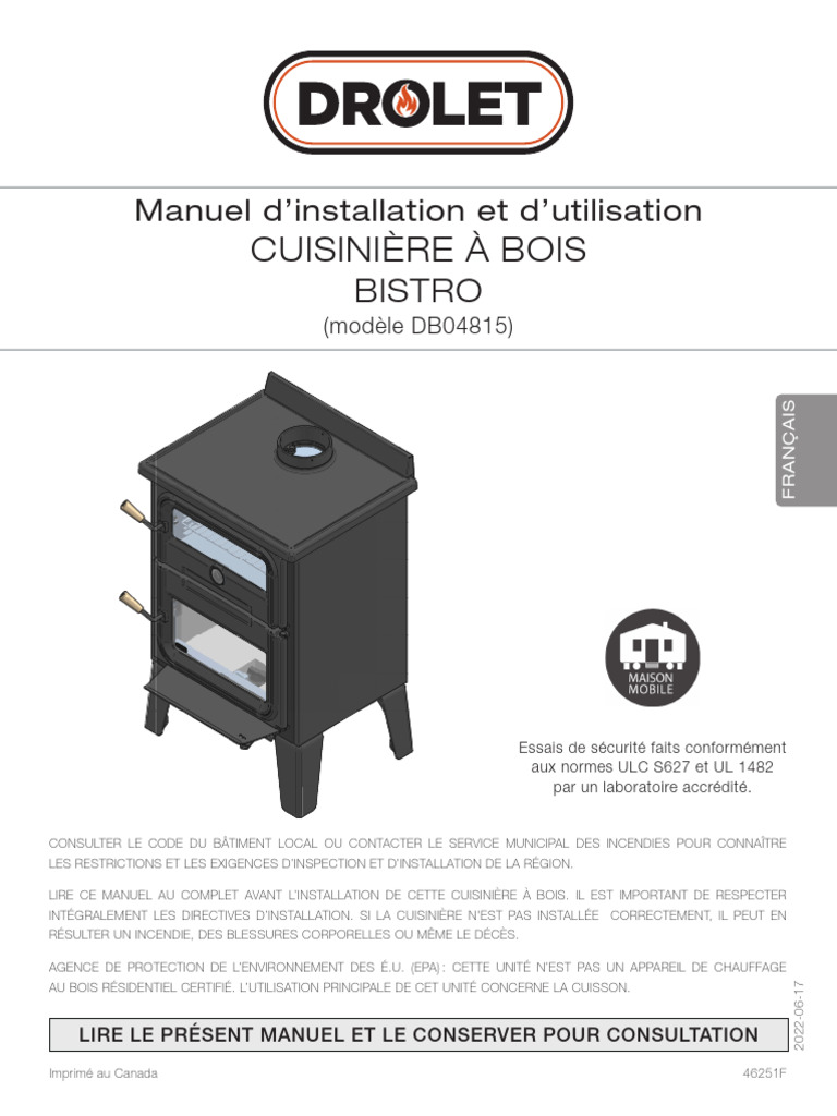 Drolet Bistrot - Install | PDF | Four | La combustion