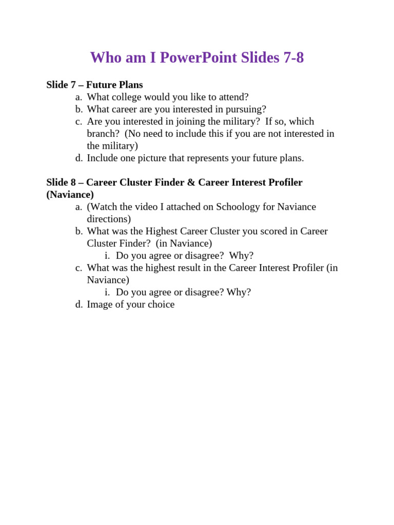 Who Am I PowerPoint Slides 7-8 | PDF