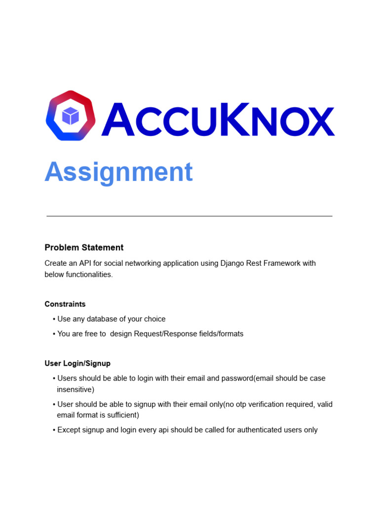 Accuknox Django Assignment | PDF | Career & Growth