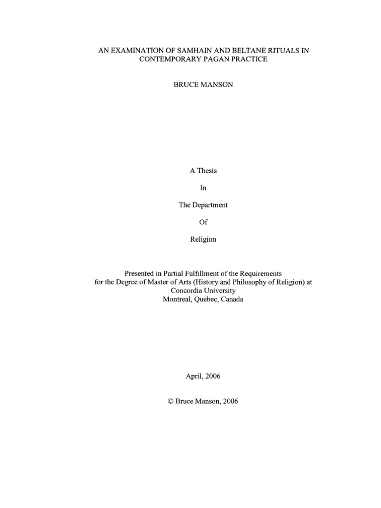 Roots of Neo-Pagan Celebration - Sahmain and Beltaine | PDF
