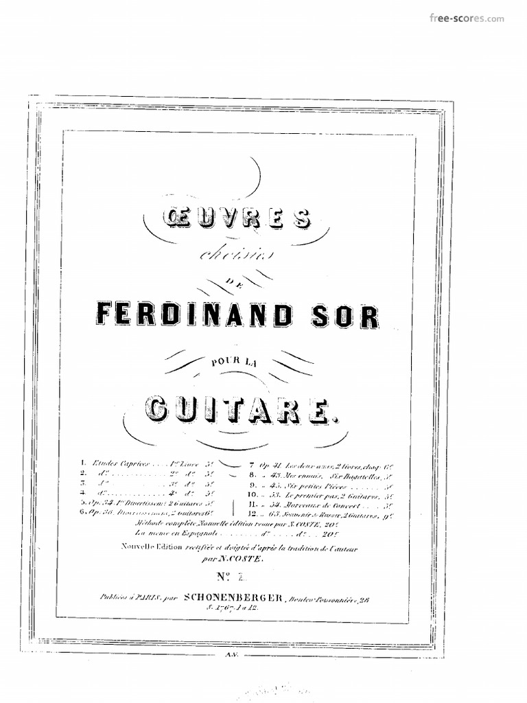 26 Estudios de F.SOR Revisados Por Napoleon Coste | PDF