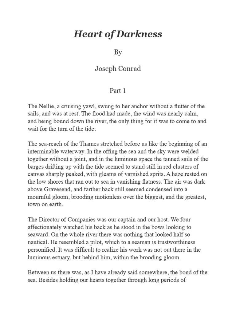 Heart of Darkness 001 Part 1 | PDF | Heart Of Darkness | Joseph Conrad