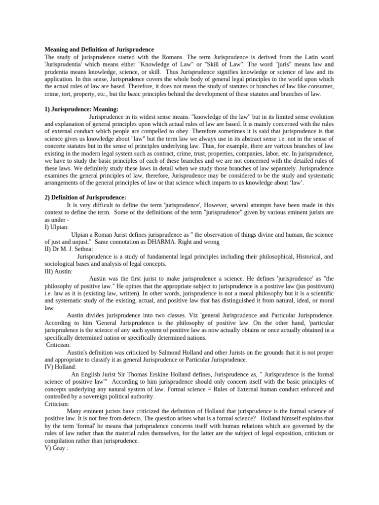 1.juriprudence 3rd Sem LLB 3ydc Prepared Notes | PDF | Jurisprudence ...