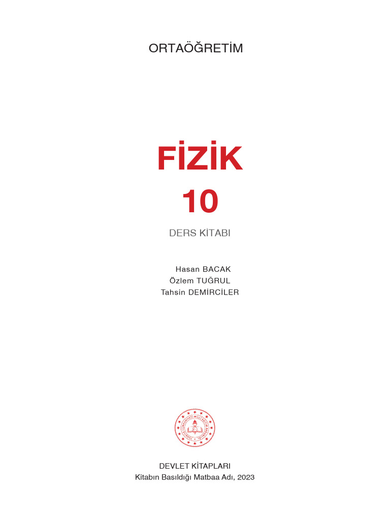 Fizik 10: Ortaöğretim | PDF