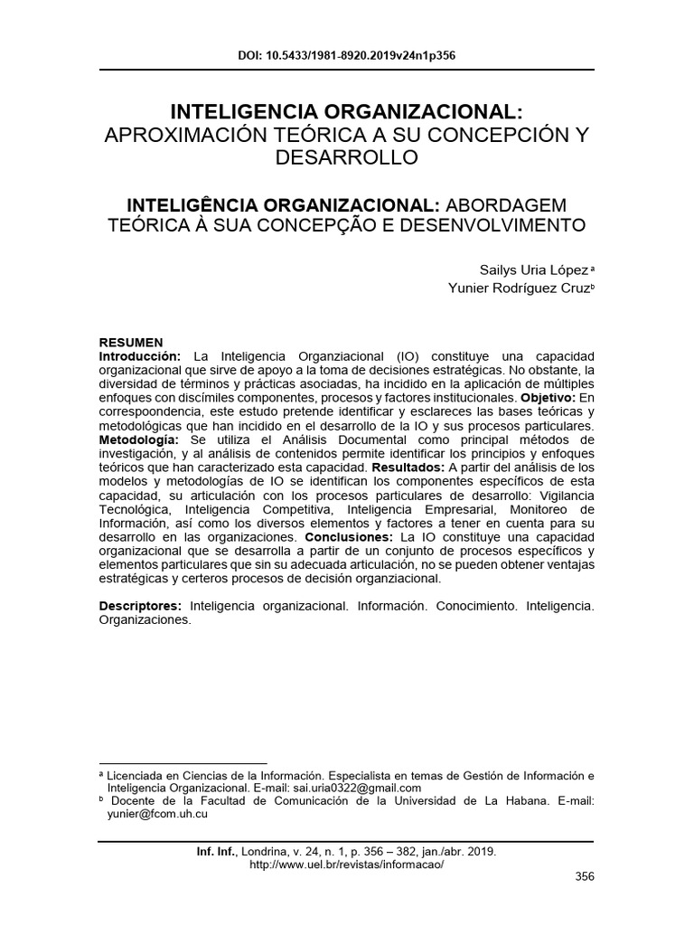 01 U4 InteligenciaOrganizacional | PDF | Inteligencia | Toma de decisiones