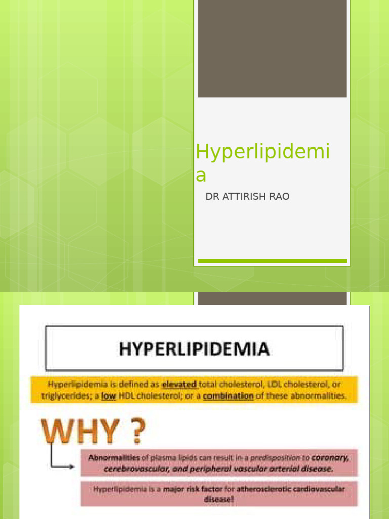 Hyperlipidemia Types & Complications | PDF