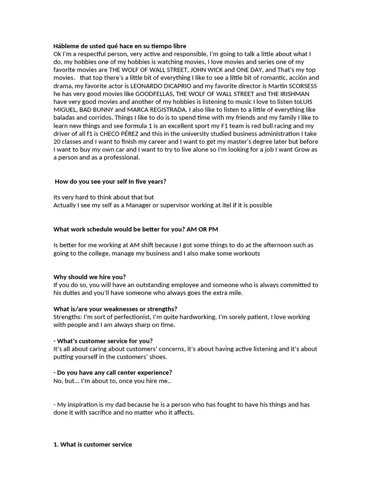 Hobbies and Career Aspirations Explained | PDF | Self-Improvement ...