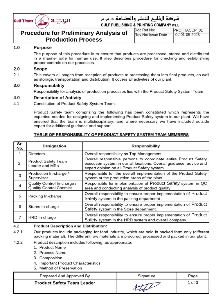 Pro Haccp 01 | PDF | Packaging And Labeling | Verification And Validation