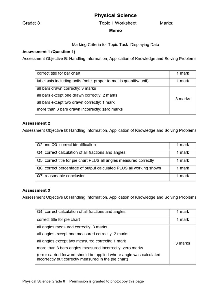Grade 8 Physical Science Tasks | PDF | Cartesian Coordinate System | Chart