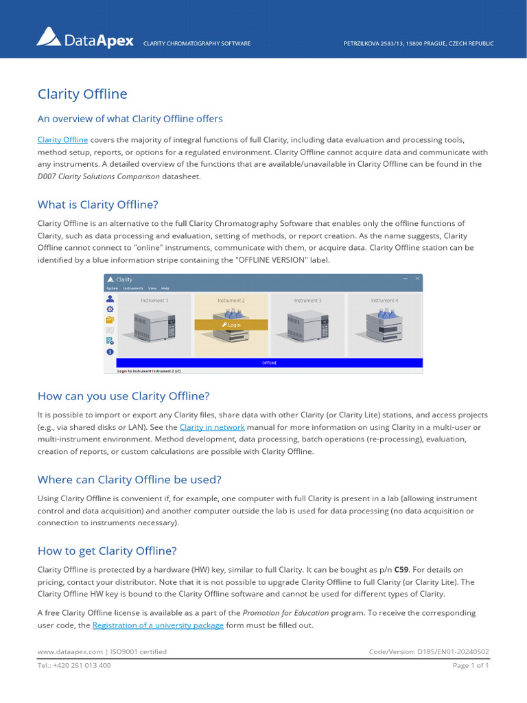 D185 Clarity Offline | PDF | Software | Online And Offline
