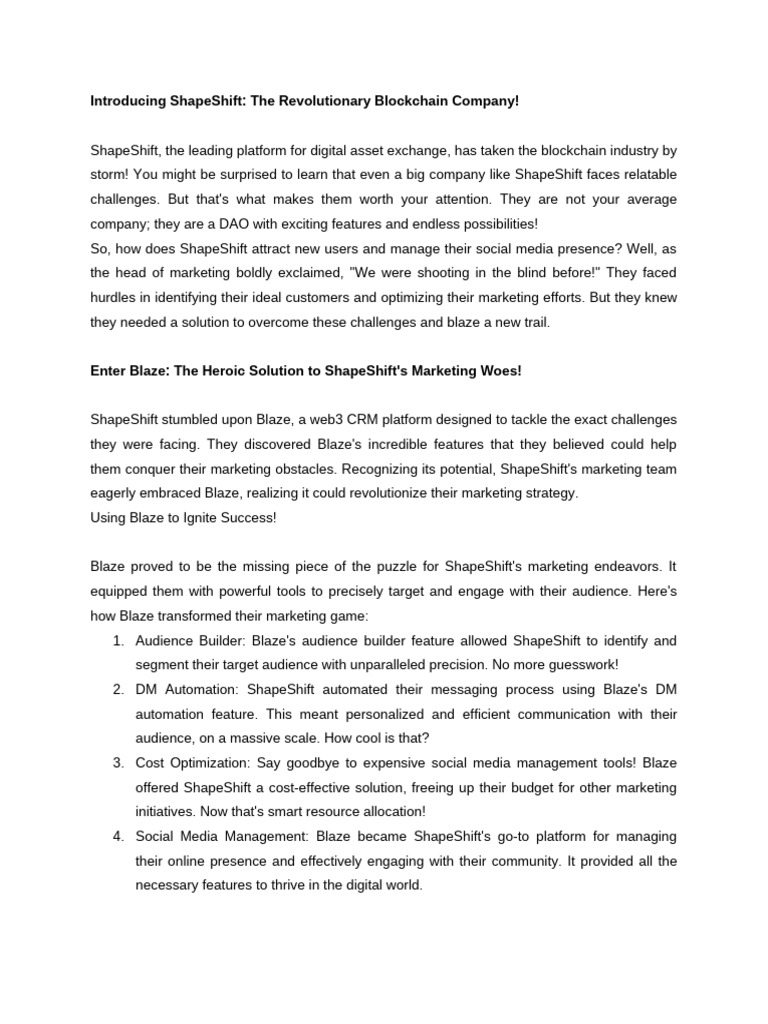 Shapeshift Case Study Comments | PDF | Marketing | Customer ...
