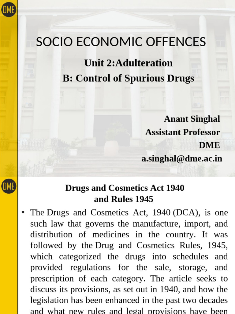 Control of Spurious Drugs in India | PDF | Drugs | Pharmacology