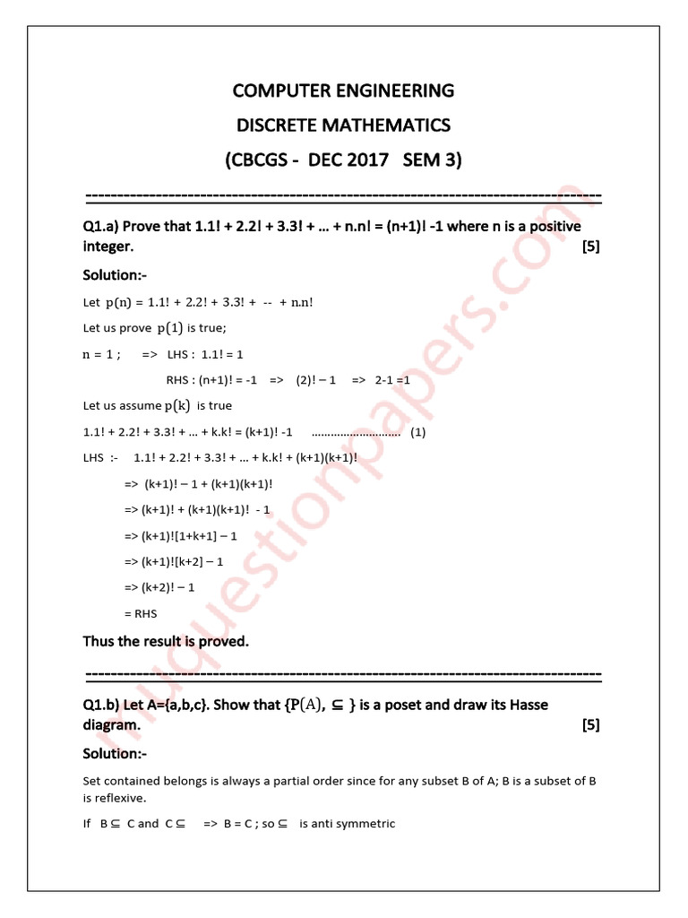 Be Computer-Engineering Semester-3 2017 December Discrete-Structures-Cbcgs | PDF