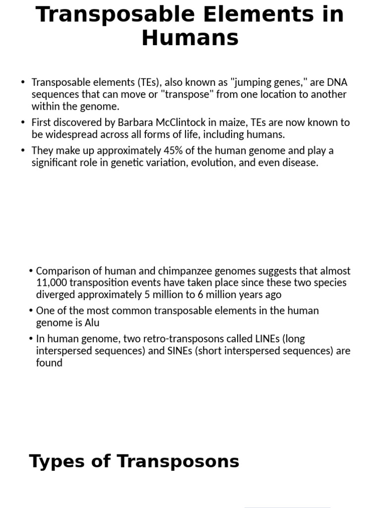 Transposable Elements in Humans | PDF | Transposable Element | Genome