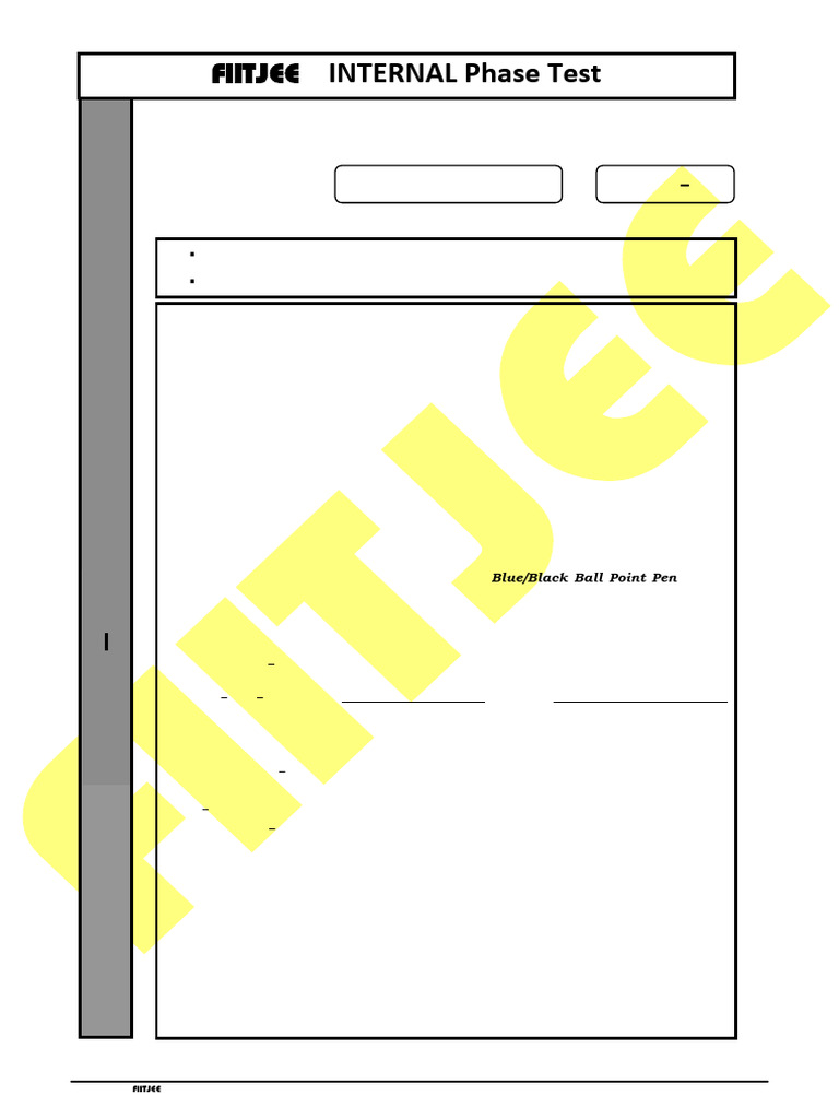 Phase Test-2 - Paper-1 - 06-10-24 FIITJEE | PDF | Multiple Choice ...