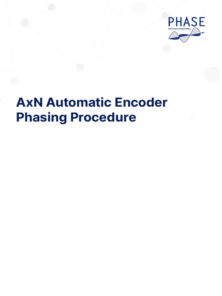 Axn Drive Automatic Encoder Phasing Procedure-V3 | PDF | Parameter ...
