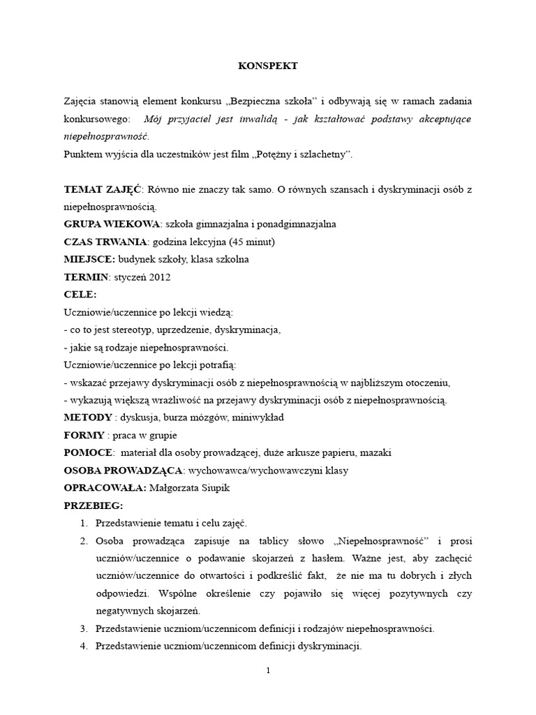 Konspekt Zajec | PDF