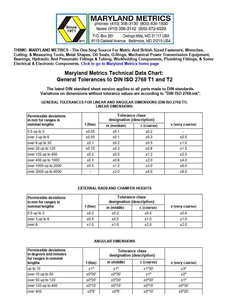 Din Iso 2768 | PDF | Engineering Tolerance | Mechanical Engineering