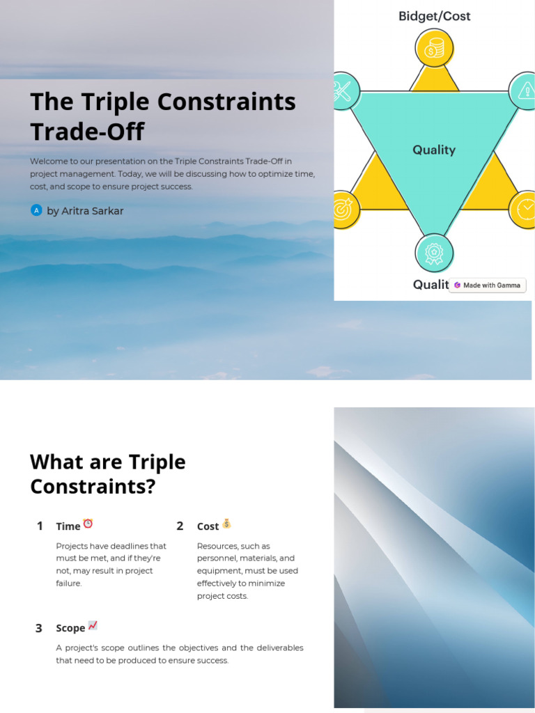 The Triple Constraints Trade Off PDF | PDF | Project Management | Risk ...