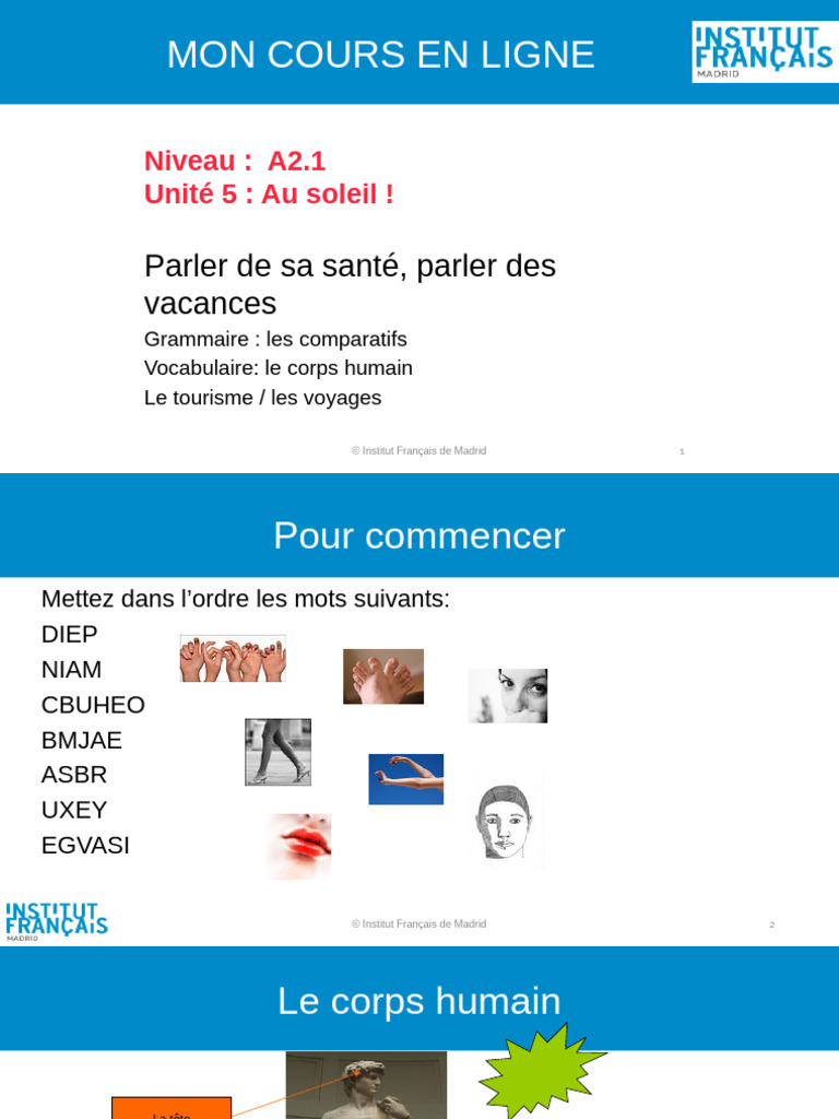Cours A2.1 : Santé et Voyages en Français | PDF | Provence