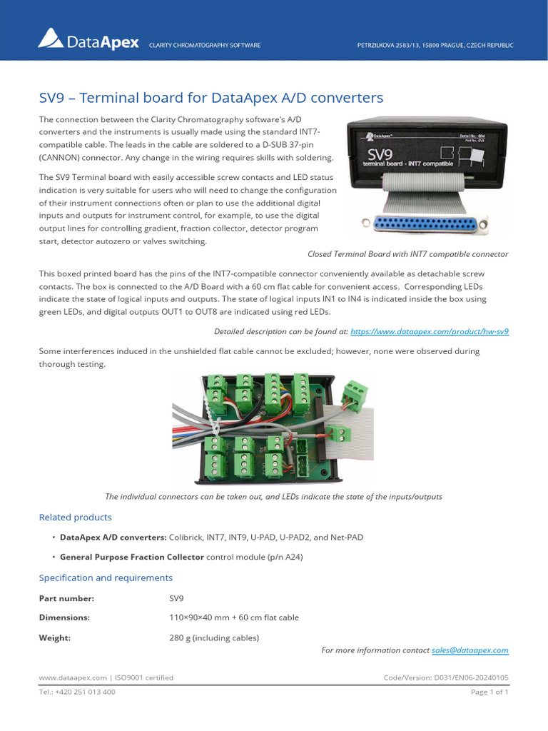 D031 Hardware SV9 Terminal Board | PDF | Technology & Engineering