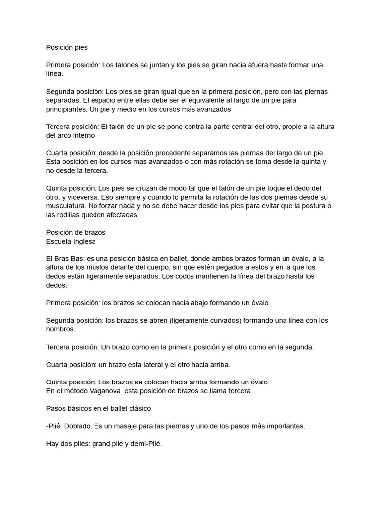 Pasos y Posiciones Básicas | PDF | Pie | Rodilla
