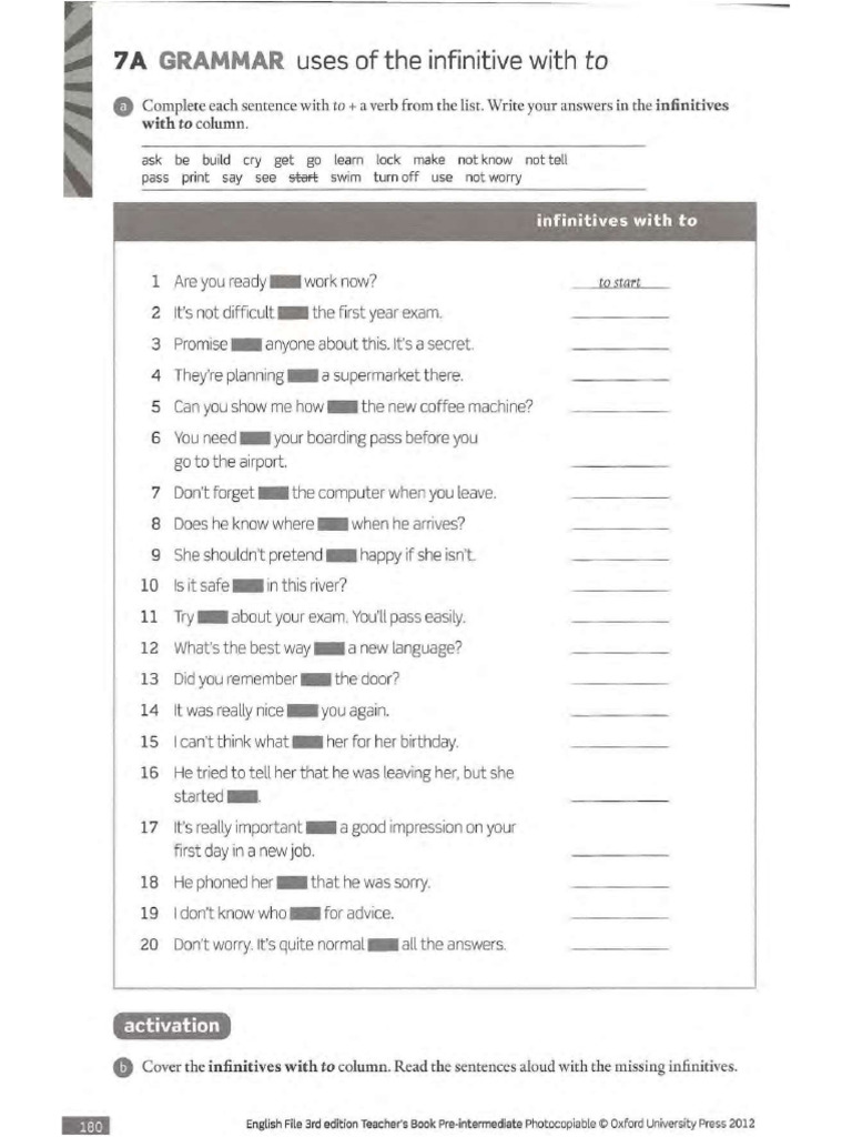 GRAMMAR Handouts - U7-12 EF Pre-Inter | PDF